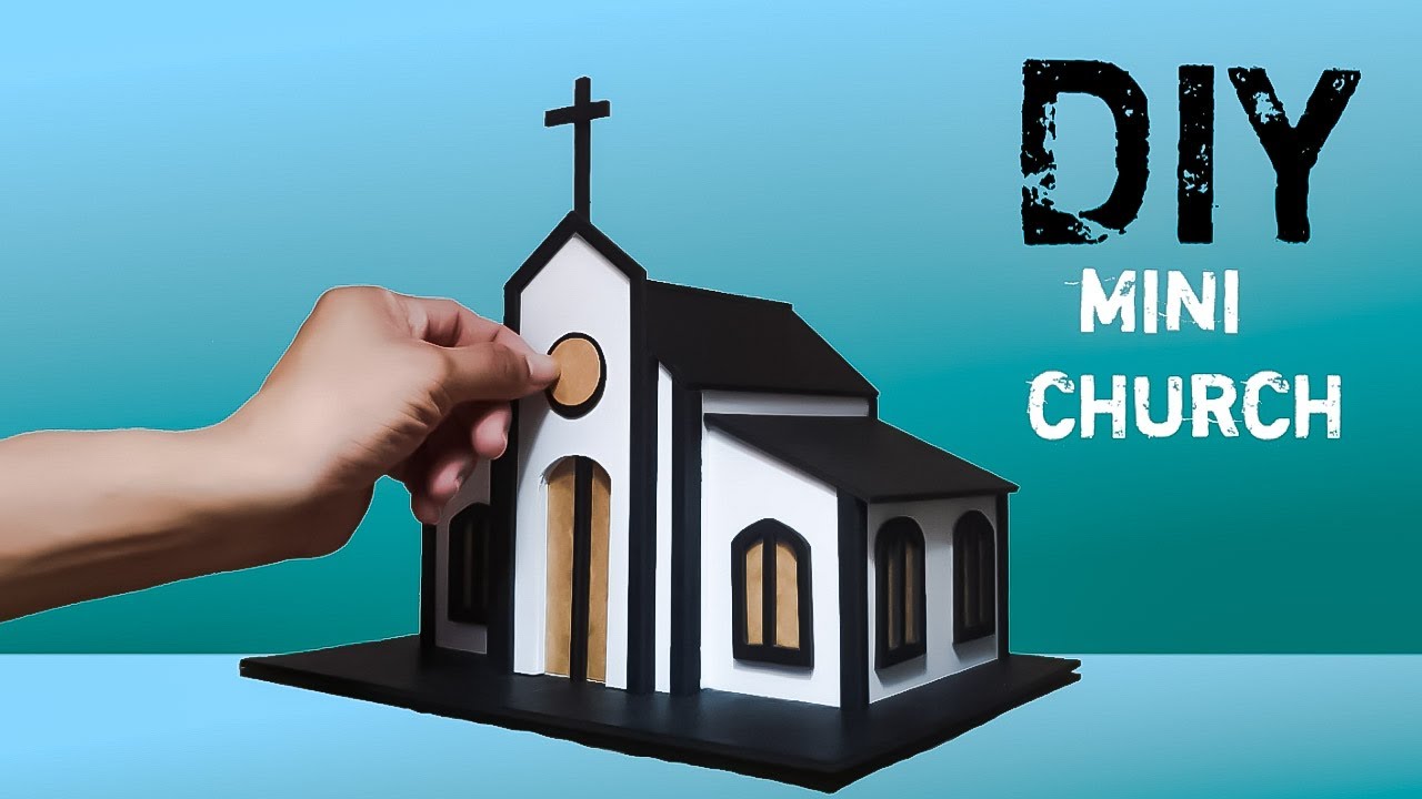 DIY Church night lamp using cardboard boxes / kartondan maket kilise ...