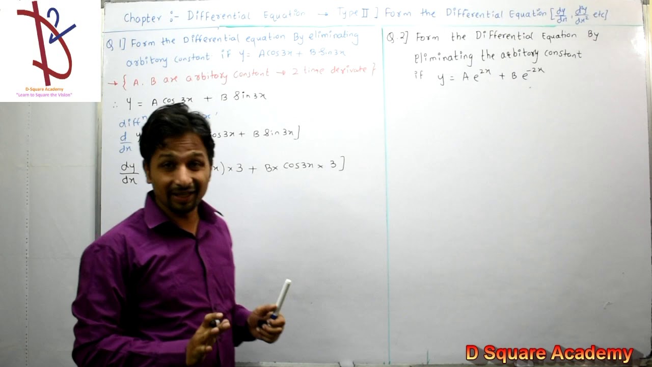 Question 1/2, Form The Differential Equation ,Maths 2 , Diploma , D ...