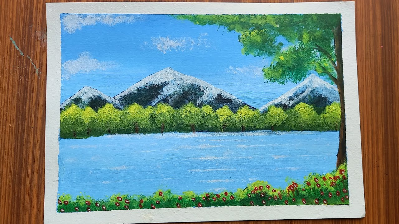Easy mountain landscape acrylic painting/ Acrylic painting for ...