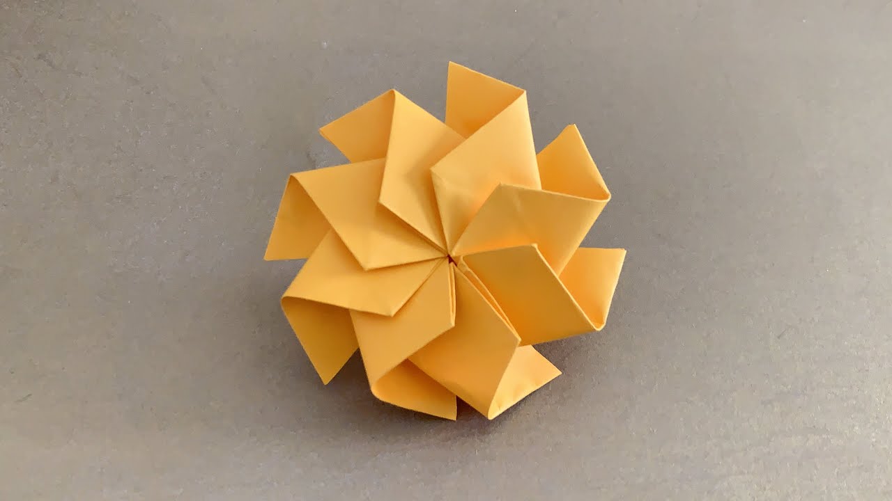 ORIGAMI SPIN FLOWER TUTORIAL - YouTube
