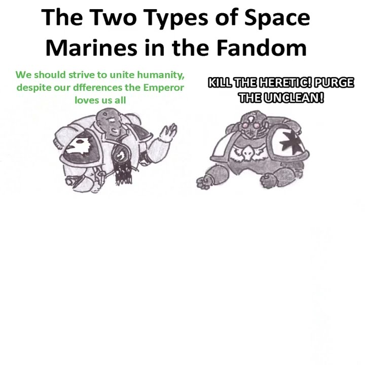 Three Types of Space Marine | Warhammer 40k meme dub - YouTube