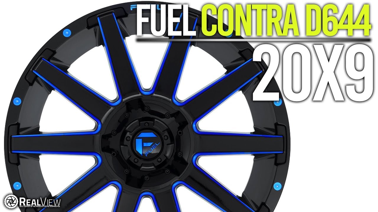 FUEL CONTRA: GLOSS BLACK W/MILLED BLUE ACCENTS, 20x9 - YouTube