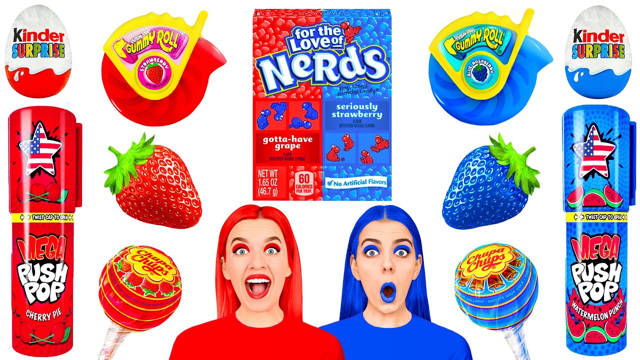 Red Food vs Blue Food Challenge | Eating Everything Only In 1 Color For ...