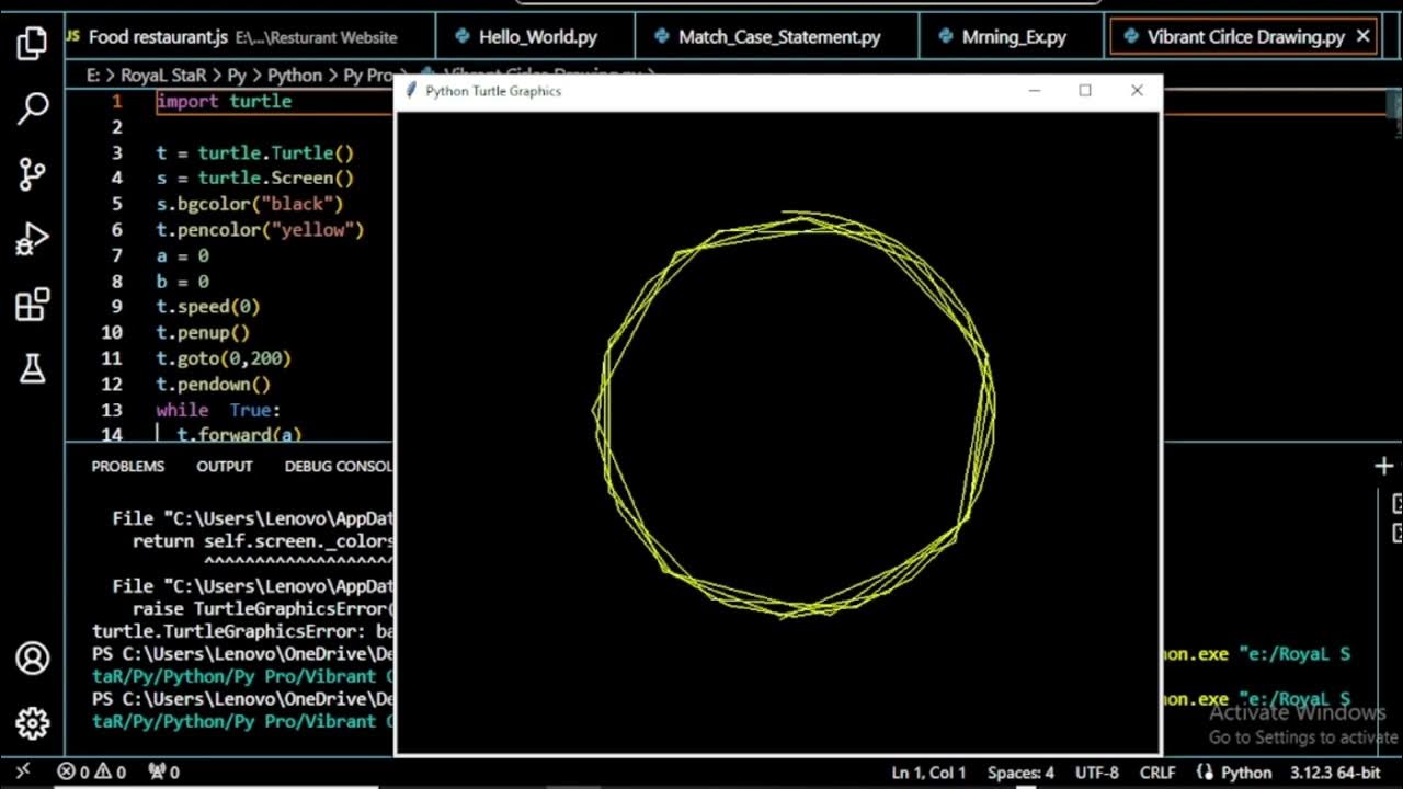 Turtle Python Drawing Turtle Python Graphics Create Vibrate Circle