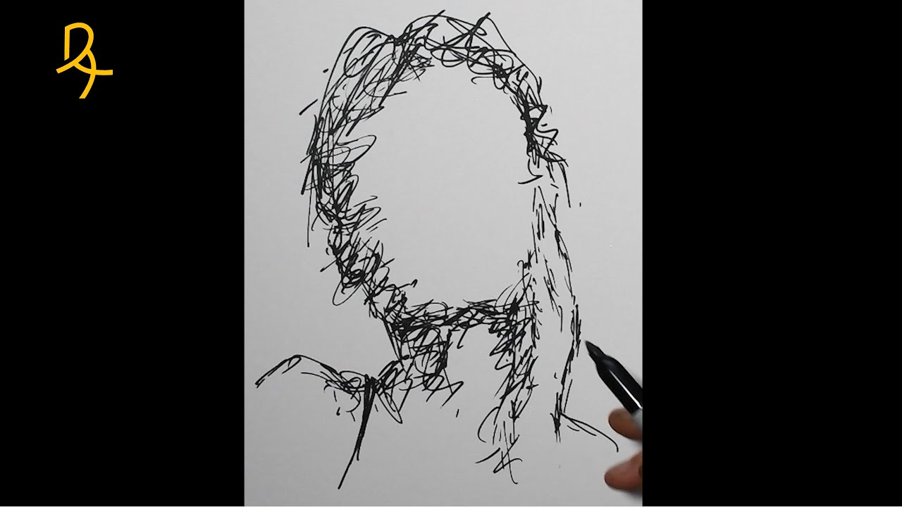 Sketching Minimal Portraits | Scribble Art Style with a Sharpie ...