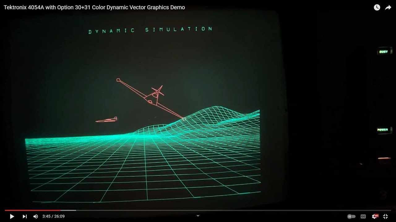 Tektronix 4054A with Option 30+31 Color Dynamic Vector Graphics Demo ...