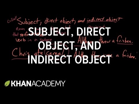 Subject, direct object, and indirect object | Syntax | Khan Academy ...