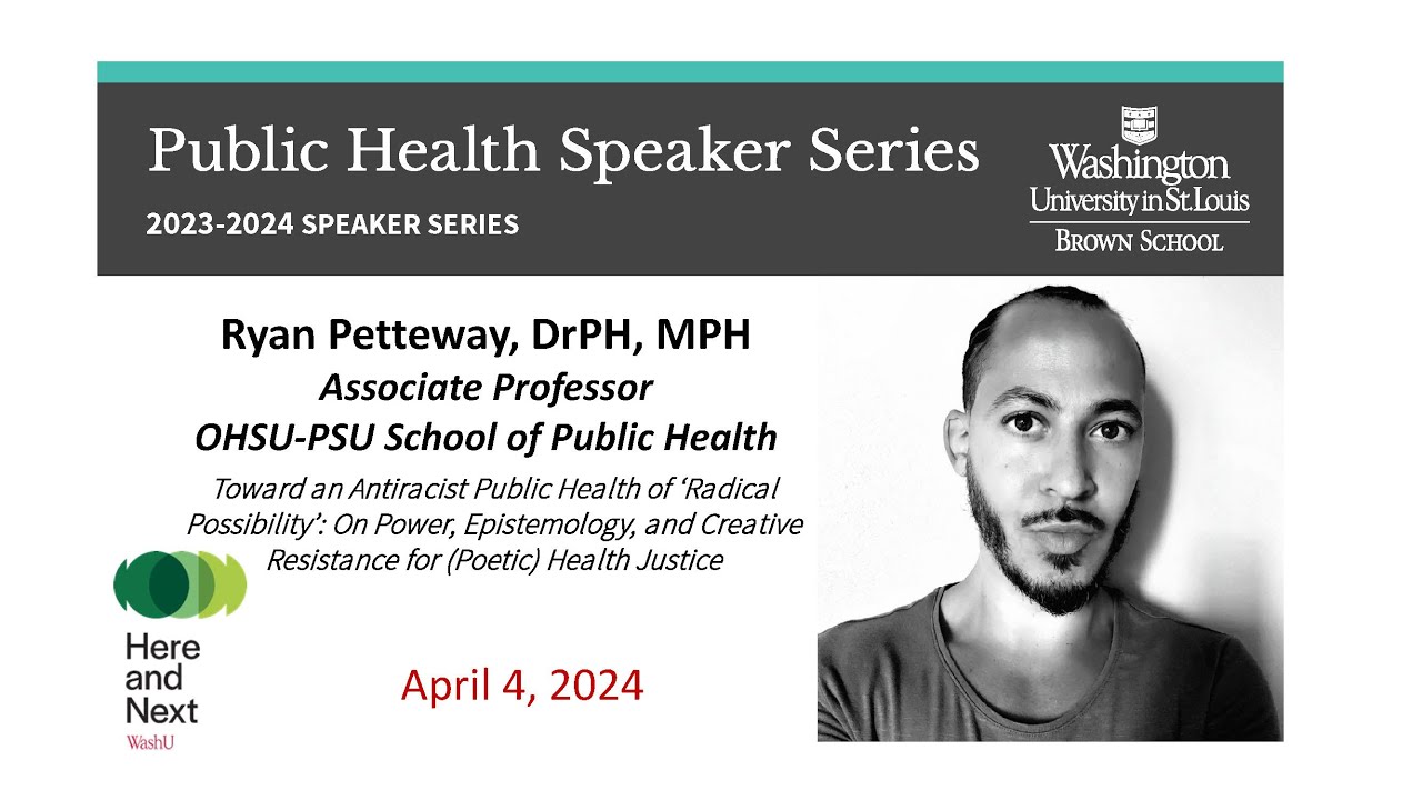Public Health Speaker Series: Ryan J Petteway, DrPH, MPH - YouTube