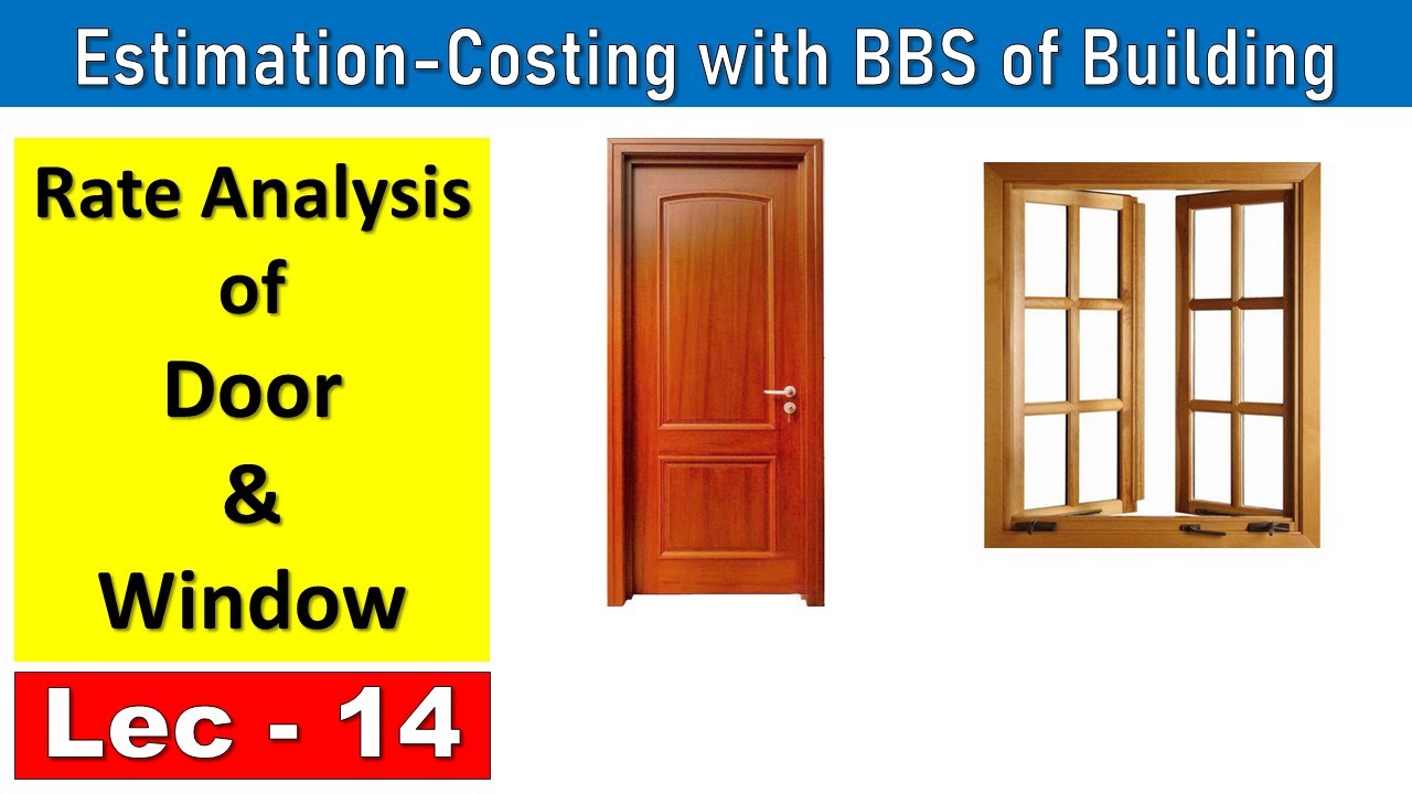 Rate analysis of Door Window and rest items - YouTube