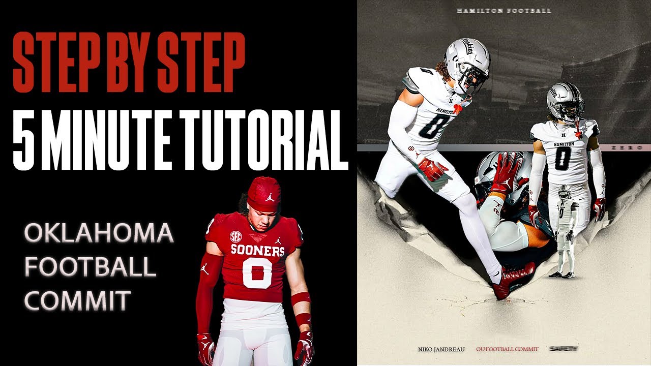 Oklahoma Football D1 Commit Graphic Tutorial: Photoshop - YouTube