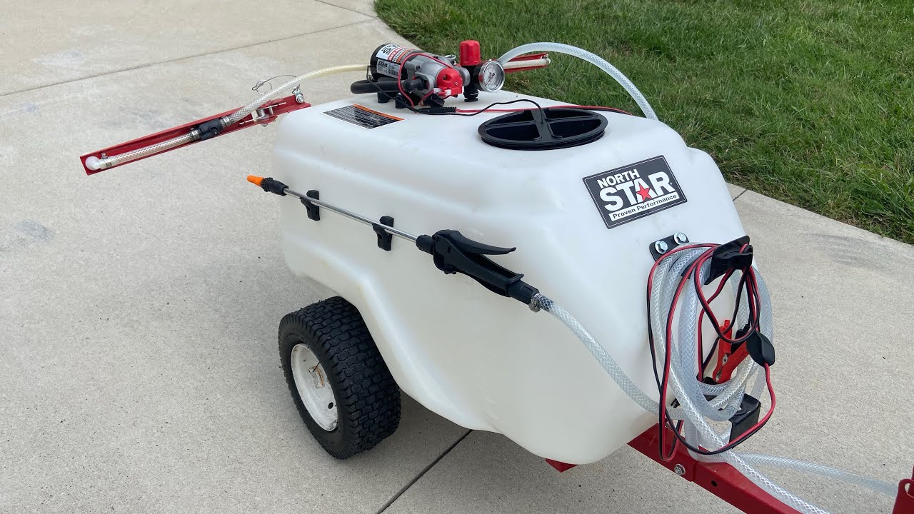 Northstar 31 gallon pull behind sprayer - YouTube