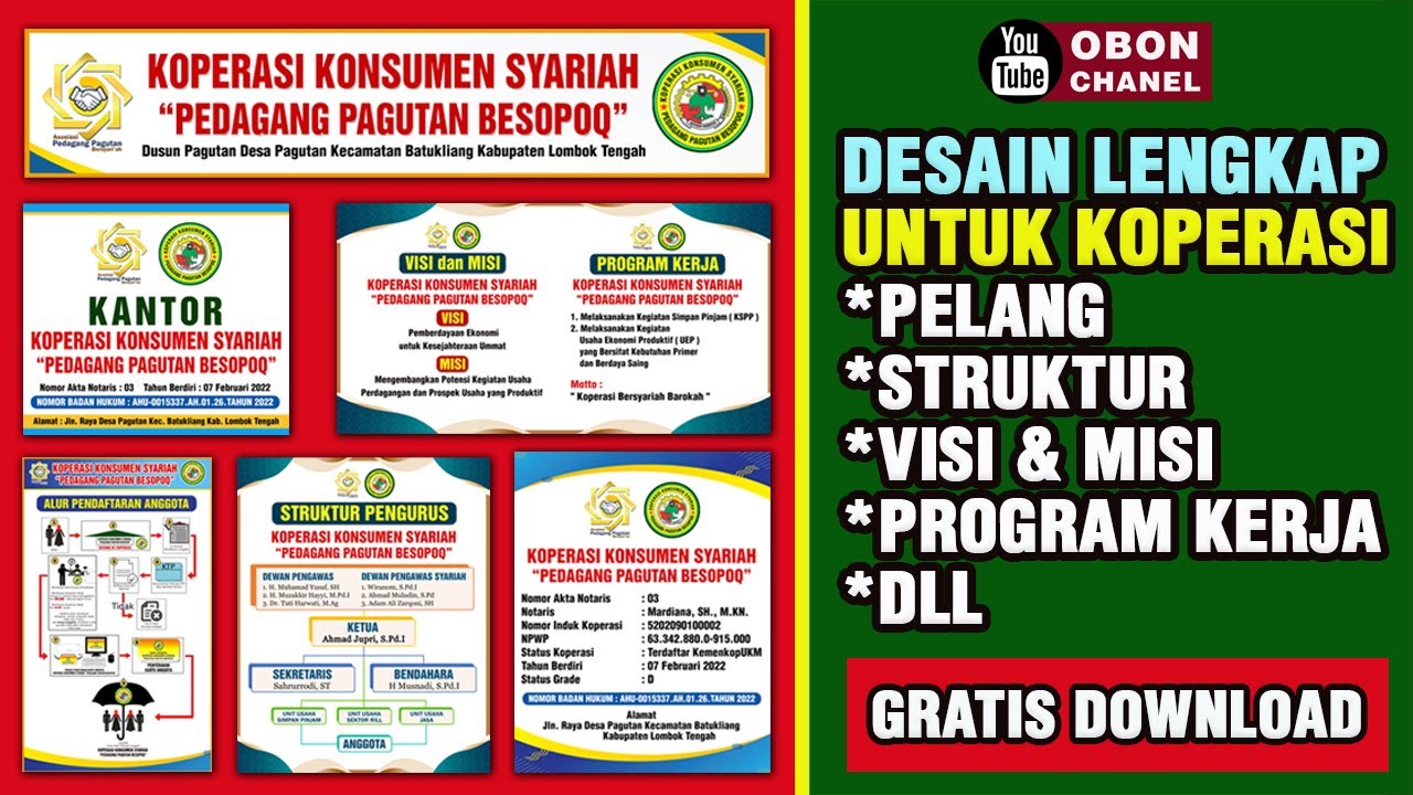 DESAIN BANNER KOPERASI (KOMPLIT) di PHOTOSHOP GRATIS - YouTube