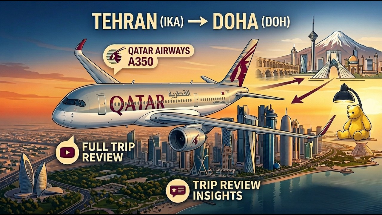 Flight report | Qatar Airways | Tehran - Doha | Airbus A350 - YouTube