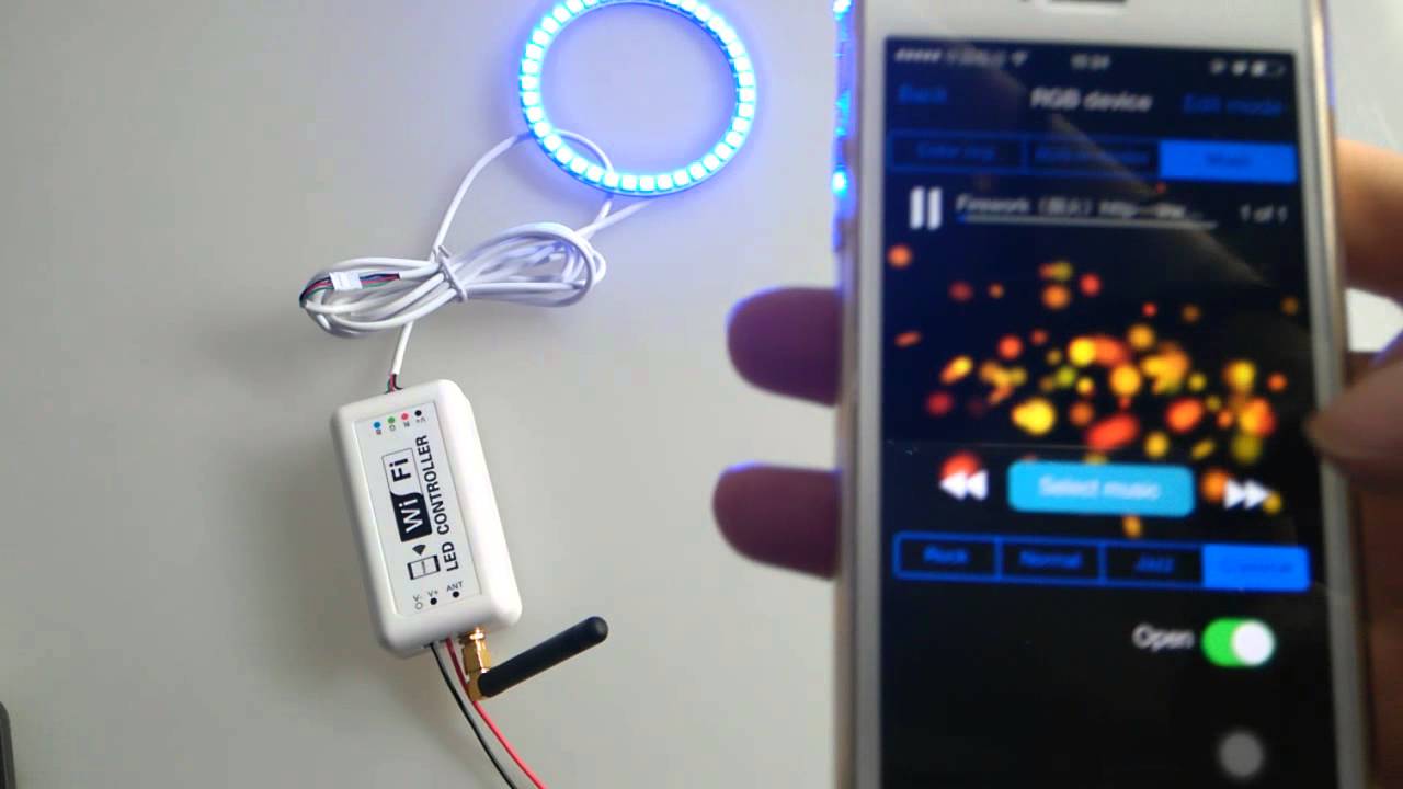 RGB angel eyes with wifi remote - YouTube