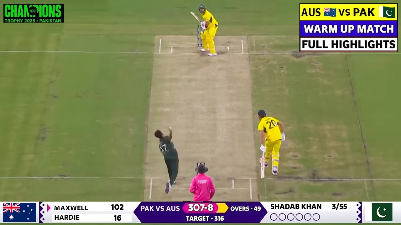Pakistan Vs Australia Warm up full match Highlights, PAK Vs AUS ICC CT ...