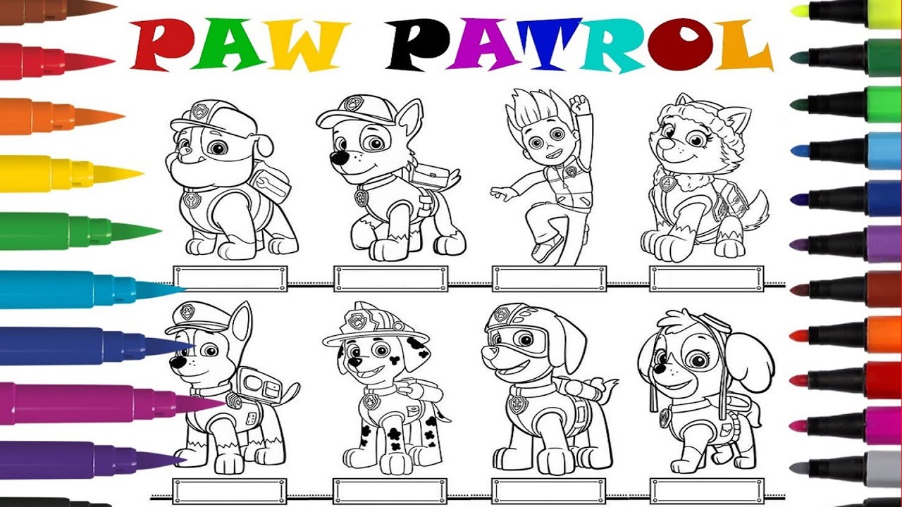 PAW PATROL Coloring - YouTube