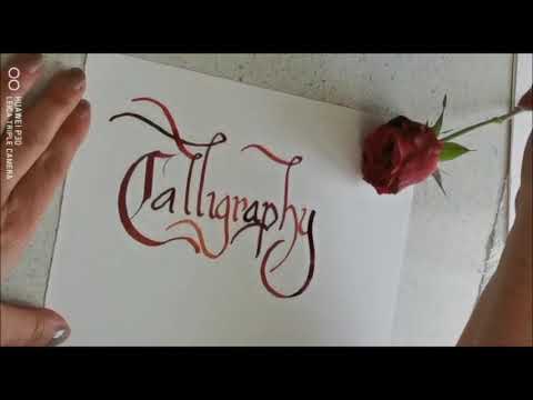 Calligrafia con una Rosa per pennino - YouTube