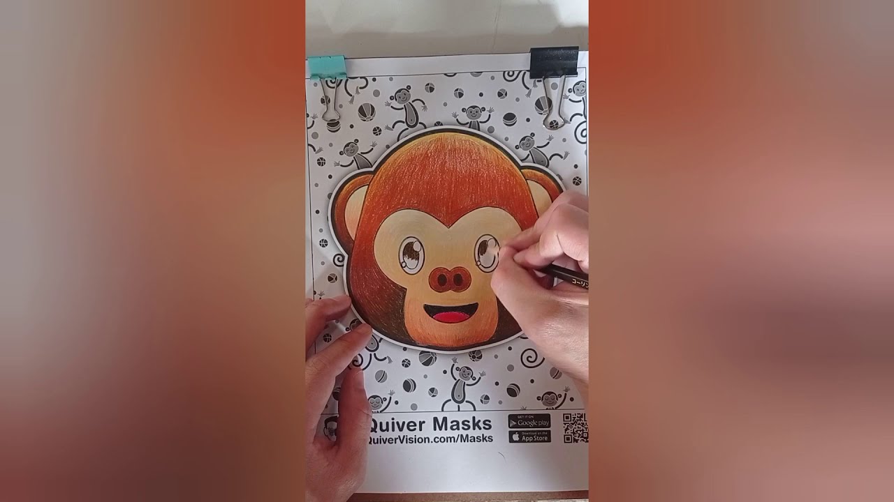 App Quiver Masks EP 05 : ลิง /การระบายสีไม้ไล่น้ำหนัก - YouTube