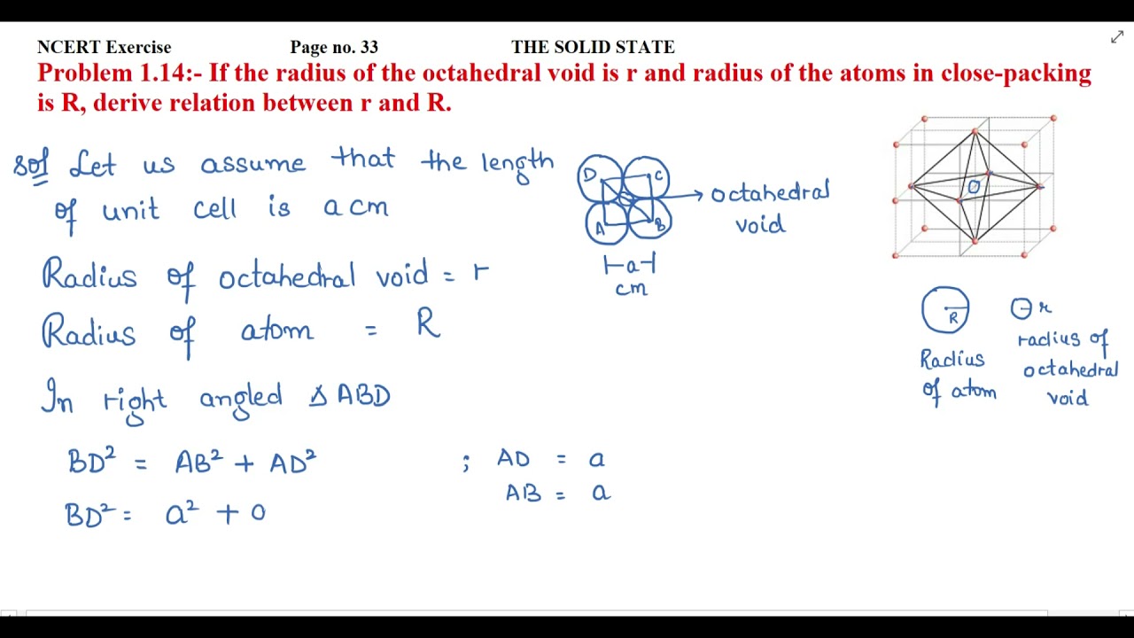 If the radius of the octahedral void is r and radius of the atoms in ...