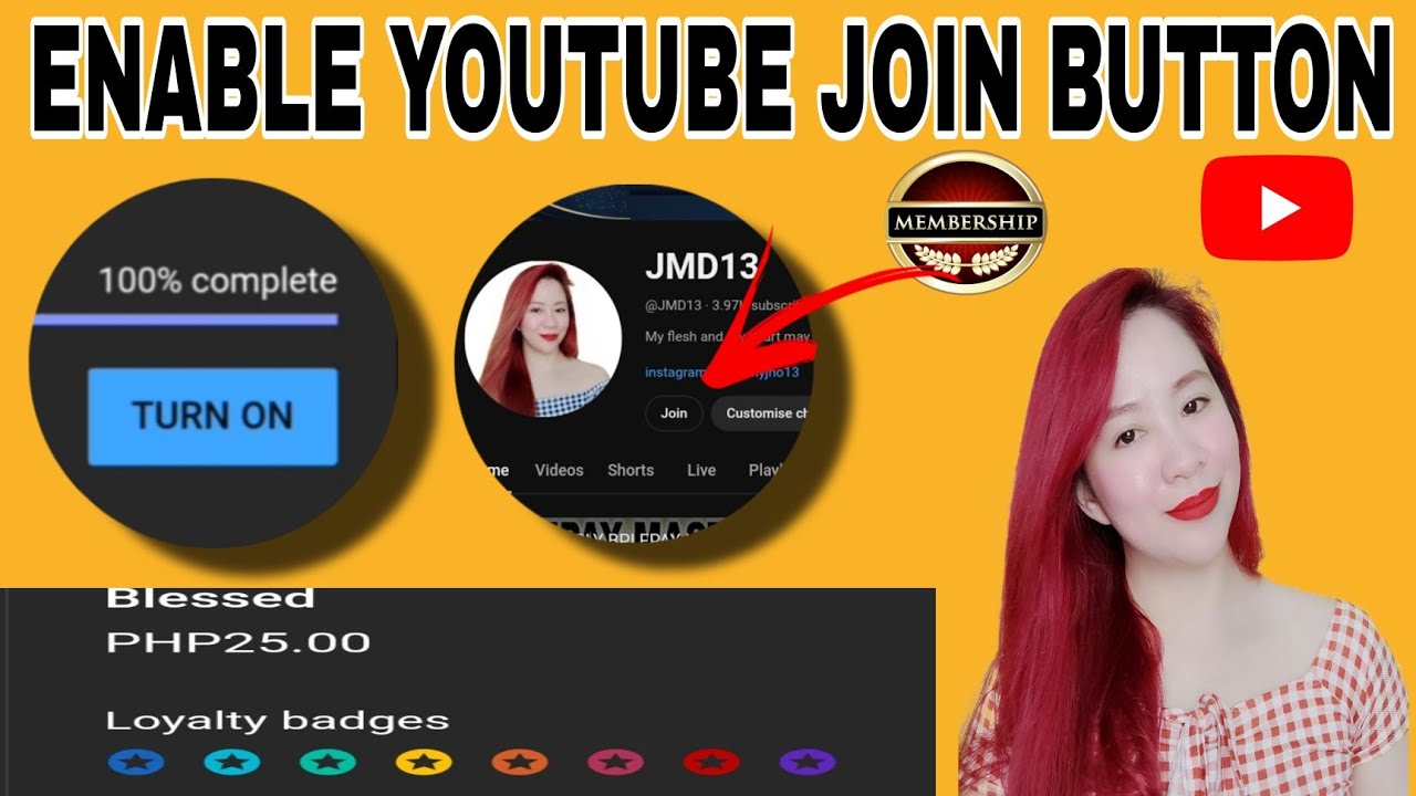 HOW TO SET UP YOUTUBE MEMBERSHIP JOIN BUTTON ( STEP BY STEP ) #joinbutton - YouTube