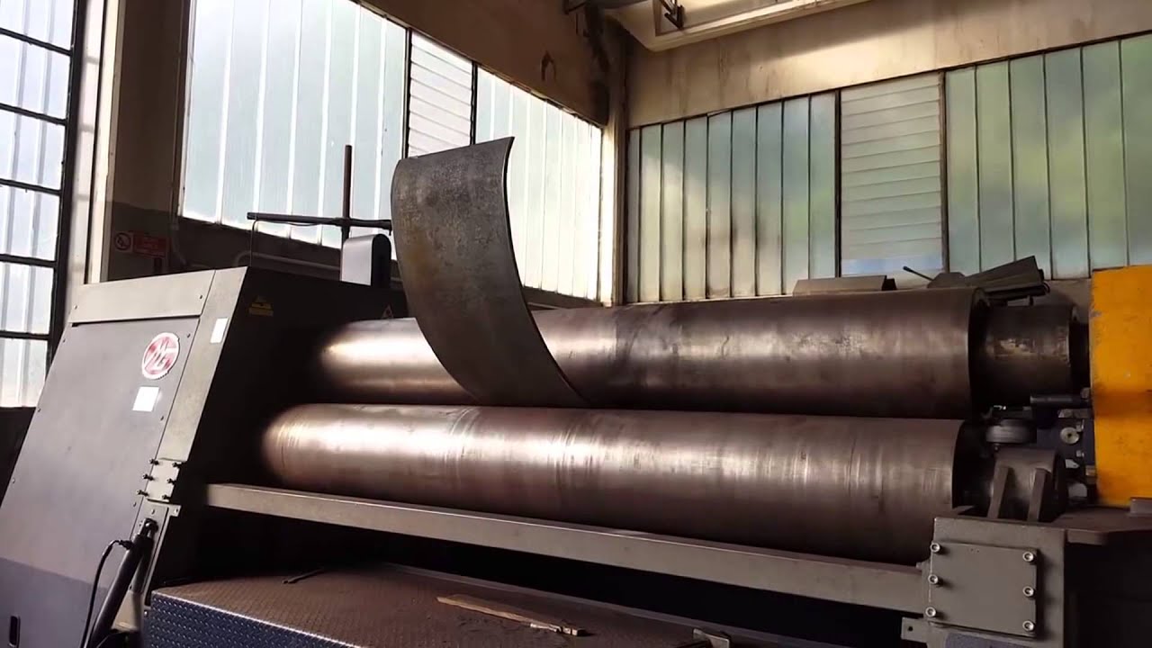 Curvatura lamiere 450X15 diametro interno 580 mm - YouTube