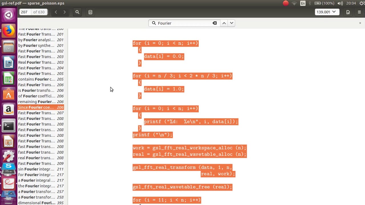 GNU Scientific Library fourier code animation - YouTube