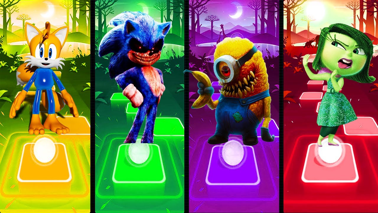Tails vs Sonic Exe vs Minion Eater vs Inside OUT 2 Tiles Hop EDM Rush ...