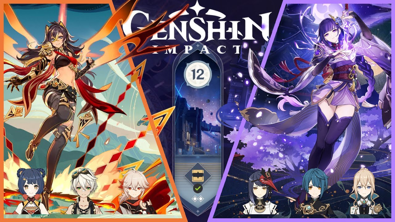 Dehya Mono Pyro & Raiden Shogun Hypercarry | Spiral Abyss Floor 12 ...