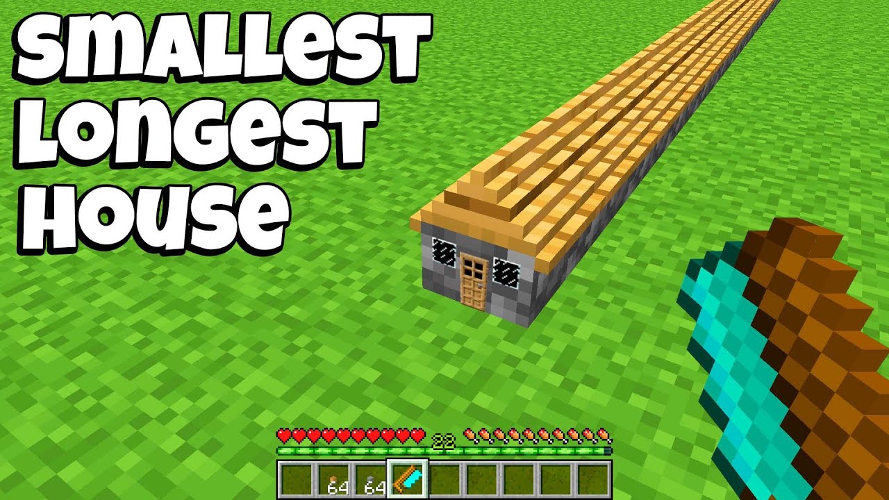 How to BUILD BEST LONGEST SMALLEST HOUSE in Minecraft ? INCREDIBLY ...