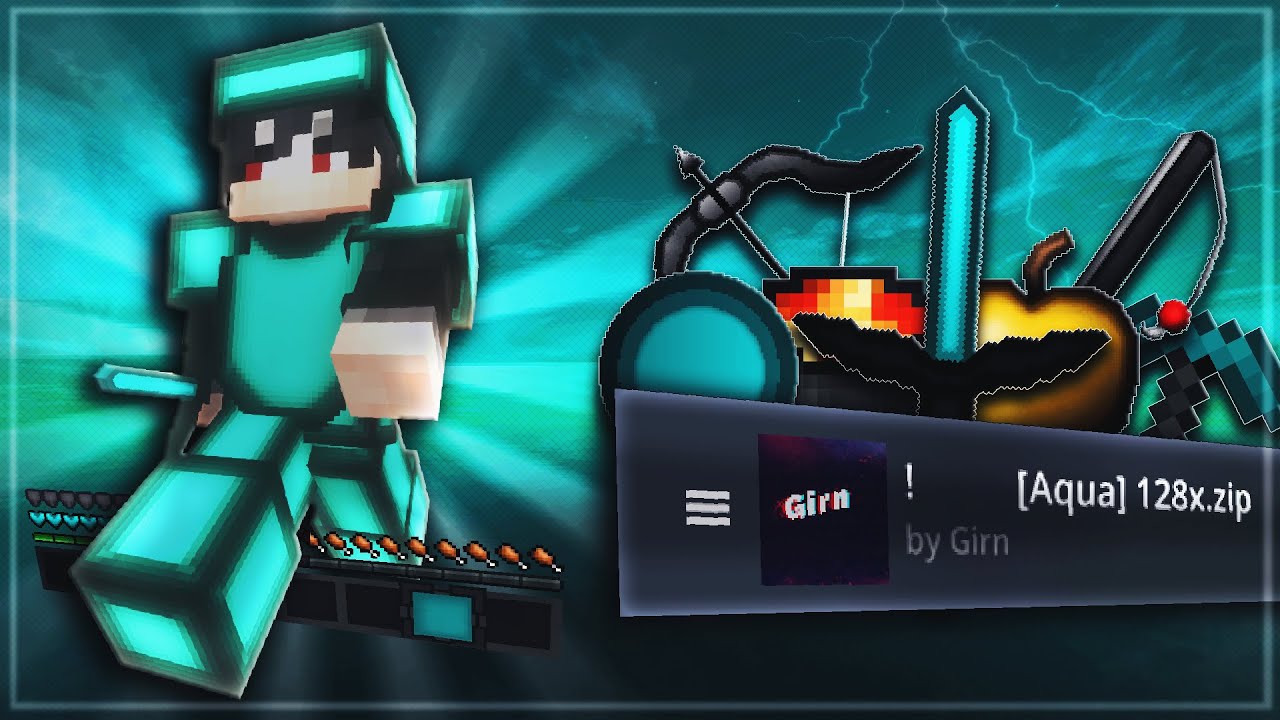 Aqua [128x] - by Girn | Minecraft PvP TEXTURE PACK Showcase ...
