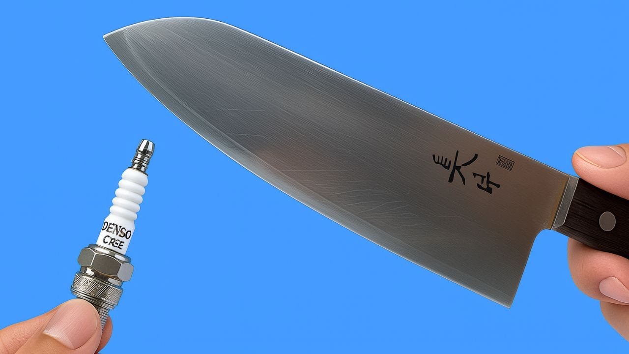 Razor Sharp in 2 Minutes! Use a Spark Plug to Sharpen Any Knife! - YouTube