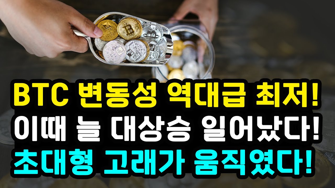 비트코인 역대급 최저 변동성 이때 대상승 일어났다 이더리움 더 안정적 기관 투자자 진입 기반 대형 고래 움직임 트론