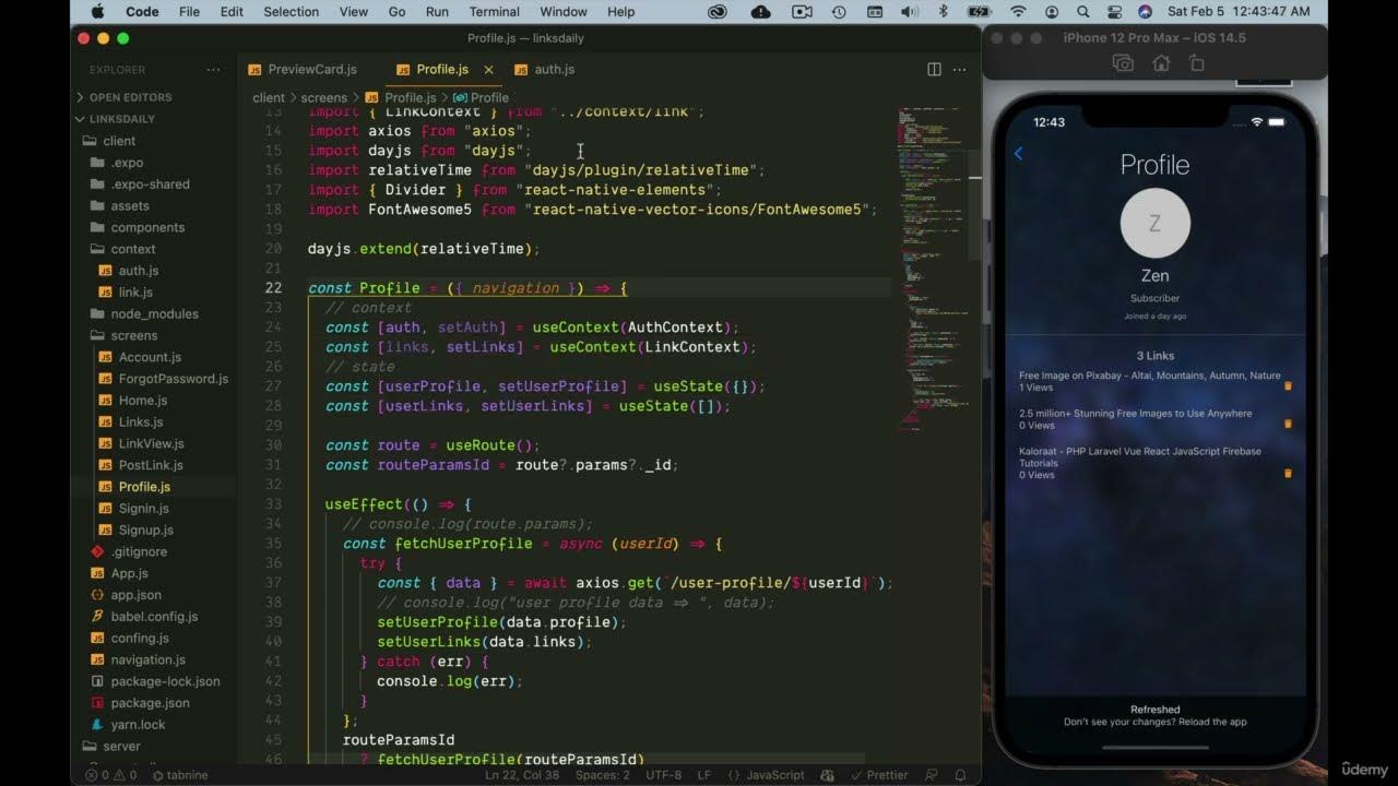 Delete link and update local and global state || React Native beginner tutorial English 2024 #92 ...