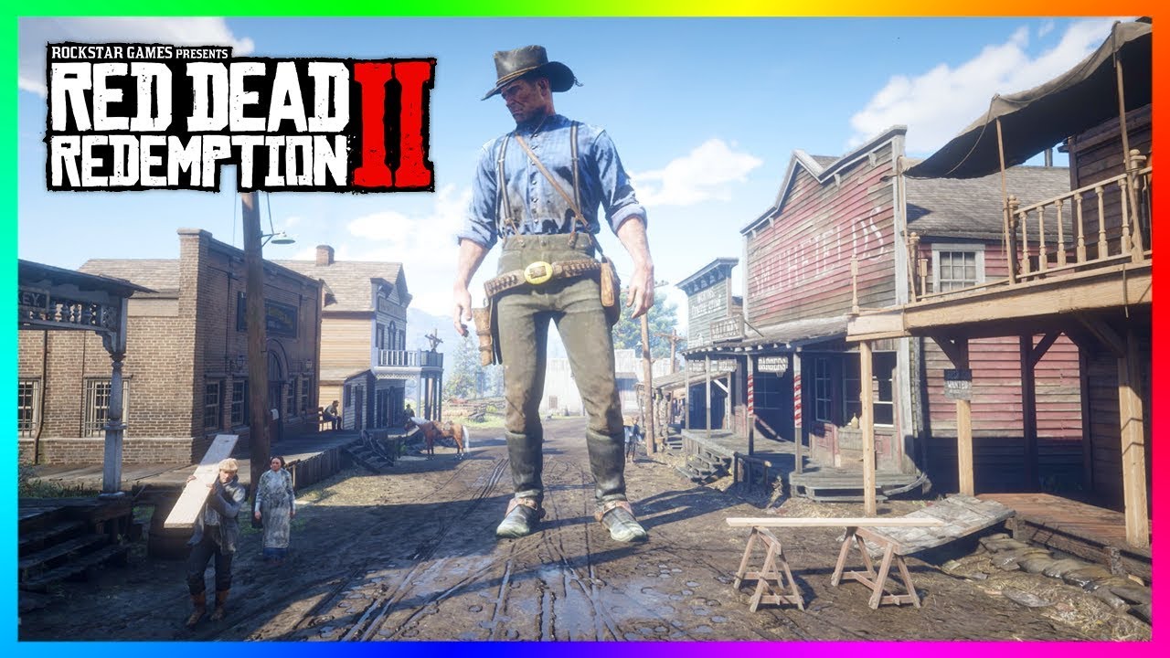 Playing Red Dead Redemption 2 But Arthur Morgan Is GIANT! (20x BIGGER ...