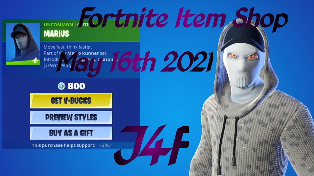 Fortnite Item Shop *NEW* "MARIUS" SKIN ! (May 16th 2021) [Fortnite ...