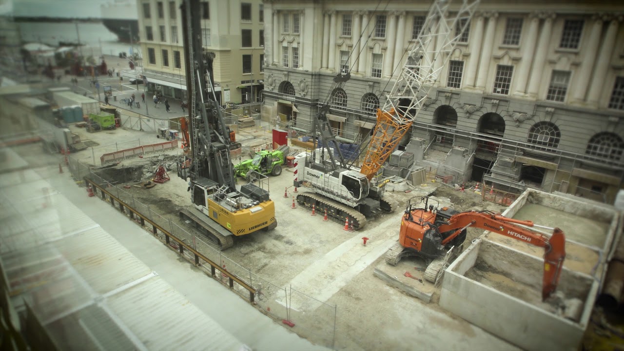 City Rail Link Downtown Auckland construction March 2018 Time-lapse ...