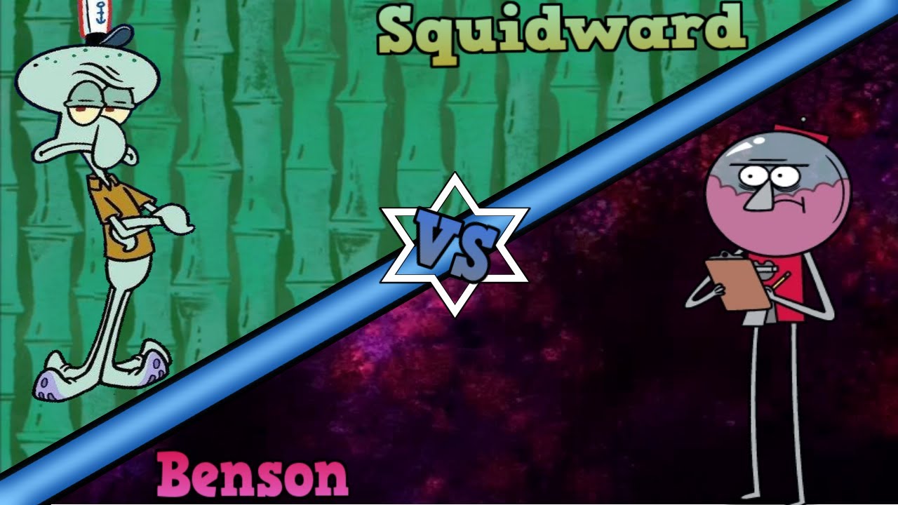Hero Reacts l Squidward vs Benson (Cartoon Made Rap Channel) - YouTube