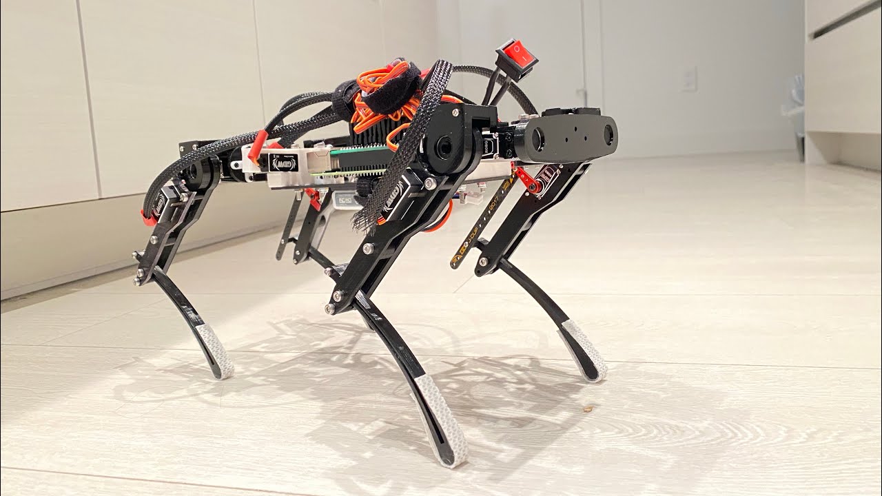 Quadruped Robot Yuki mini dynamic walk test - YouTube
