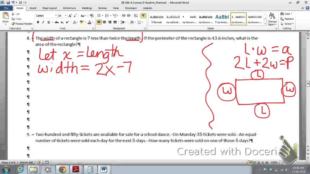 8th Math Module 4 Lesson 9 - YouTube