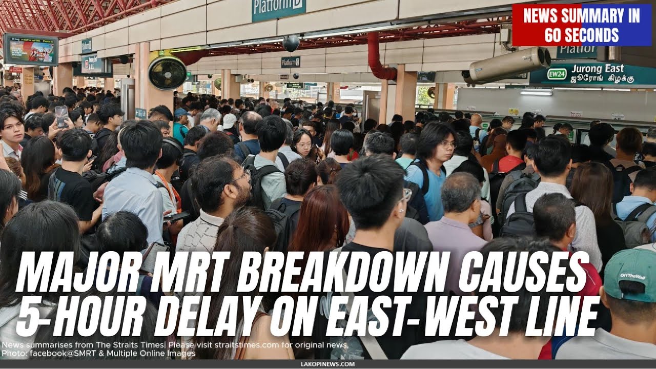 Major MRT Breakdown Causes 5-Hour Delay on East-West Line - YouTube