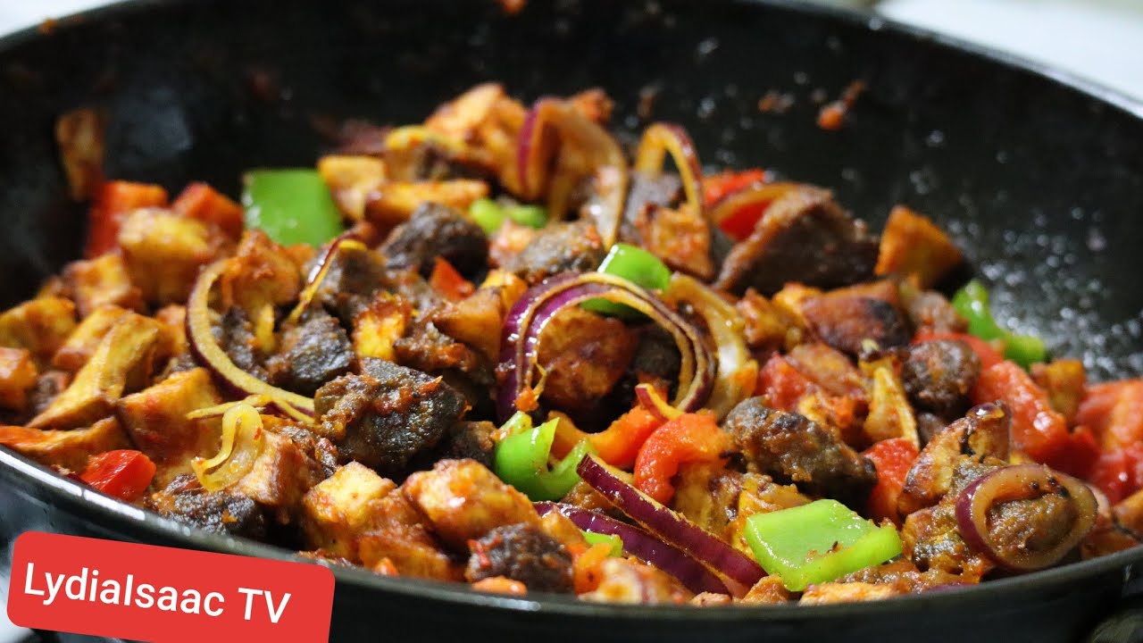 SIMPLE AND EASY STIR FRY VEGETABLE GOAT MEAT, PLANTAIN AND SWEET POTATO ...