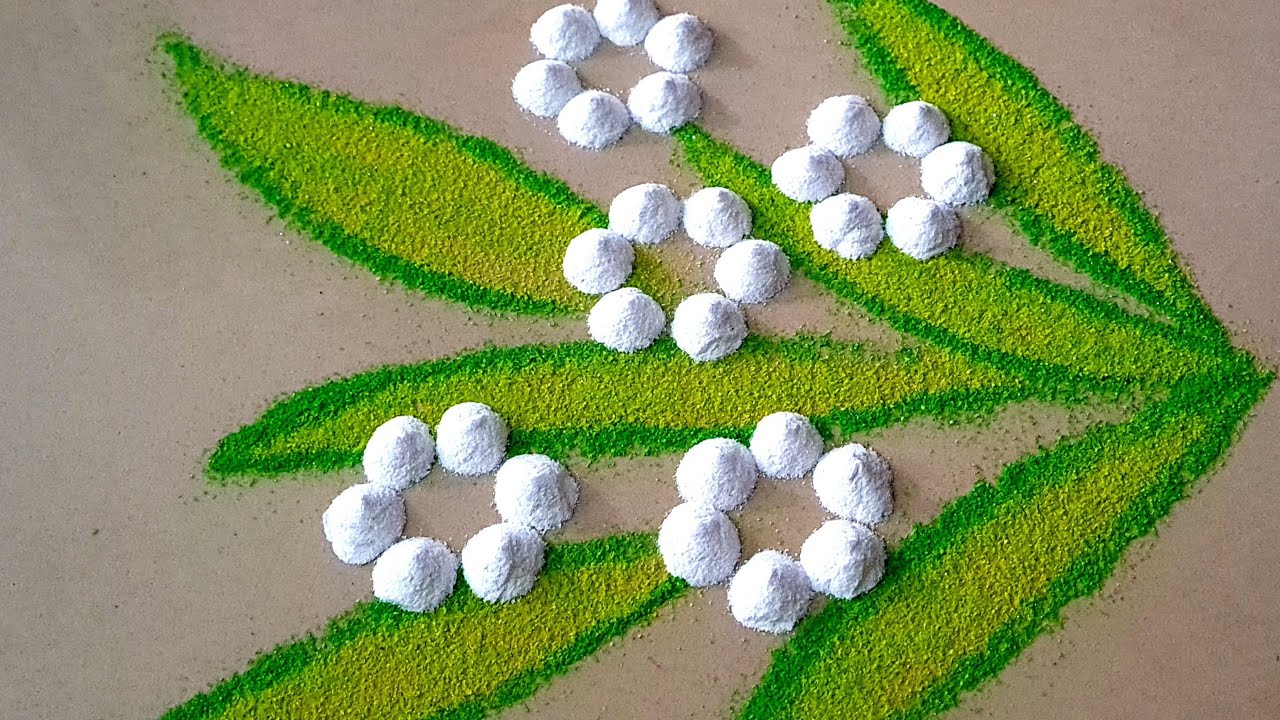 Simple Rangolis For Festival | Rangoli kolam | Satisfying Sand Videos ...