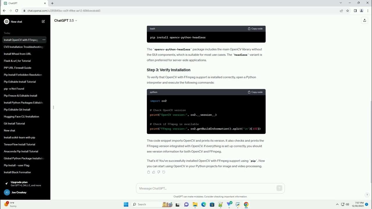 pip install opencv ffmpeg - YouTube