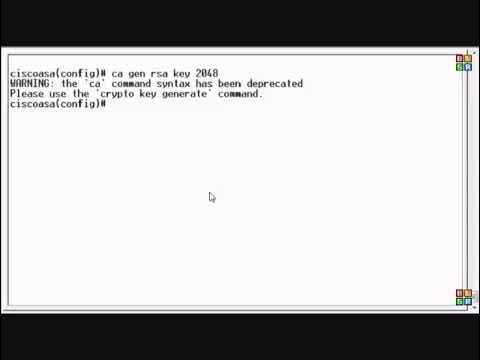 Cisco ASA ver. 6, 7, and 8.2: Generate RSA Certificate Keys - YouTube