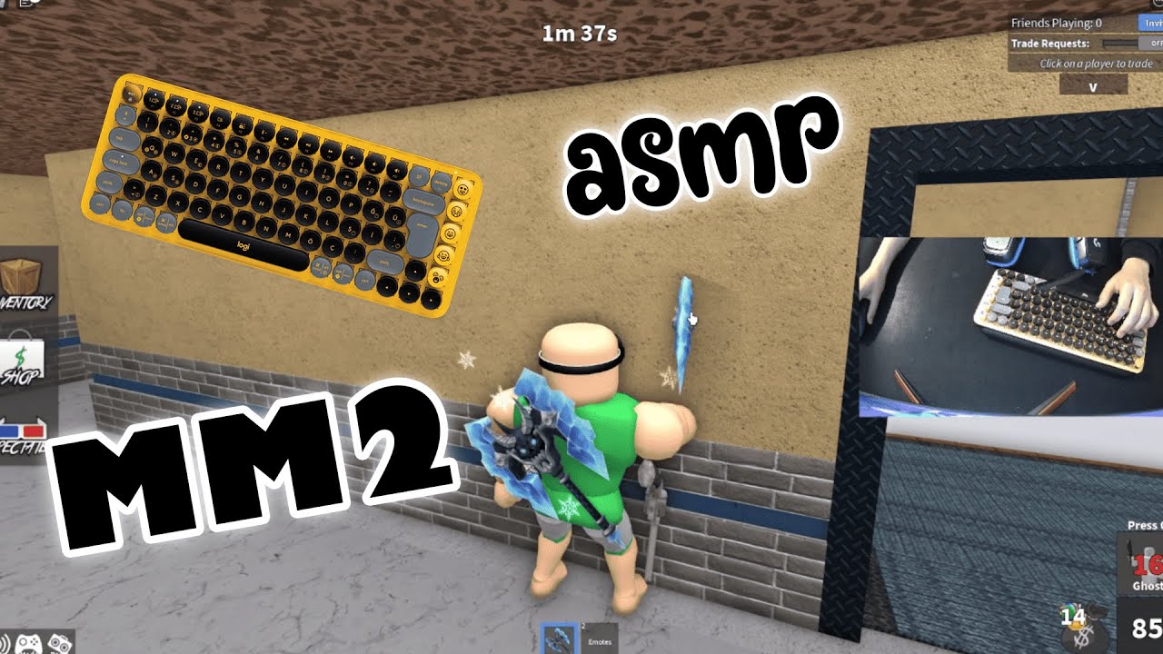 [MM2] KEYBOARD ASMR GAMEPLAY - Logitech POP Keys! 🤩 Satisfying Clicks ...