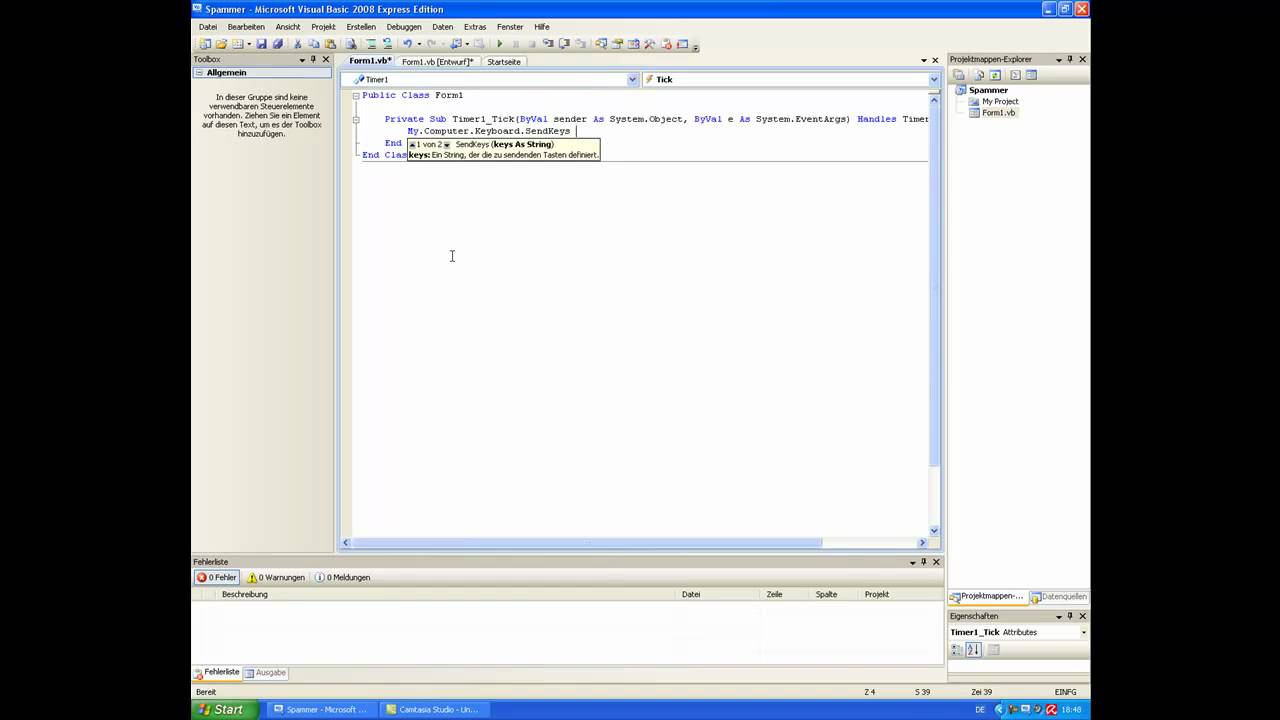 [VB 2008] Spammer erstellen [Tutorial] HD - YouTube