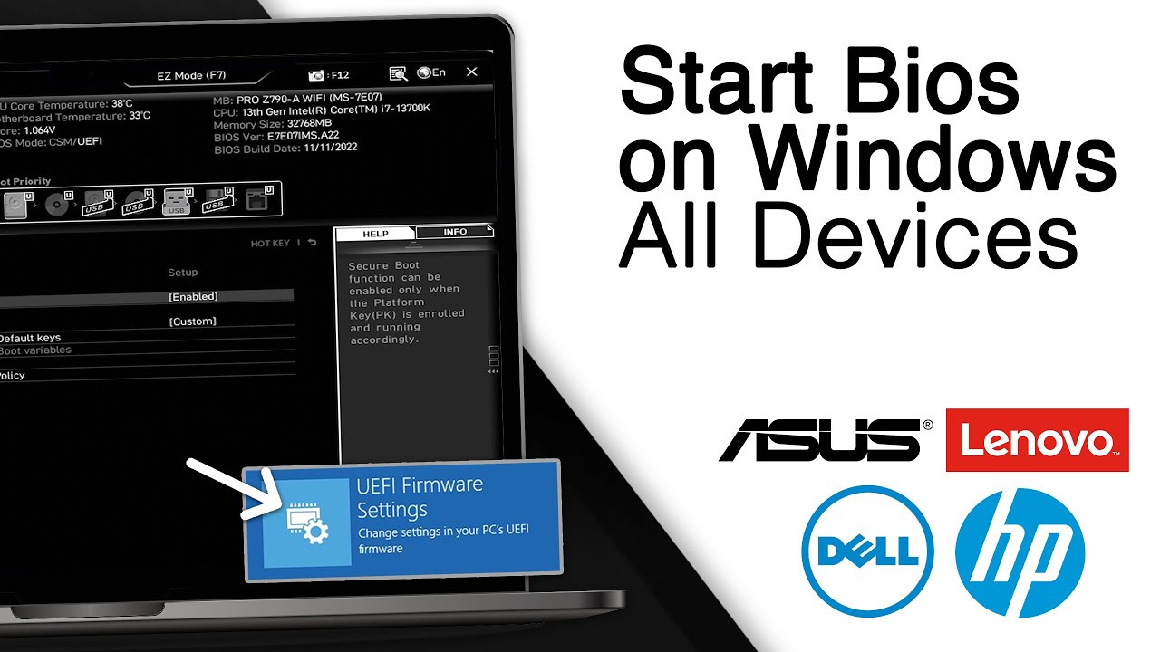 How To Start Bios On Windows 10/11 On ALL Devices! - YouTube