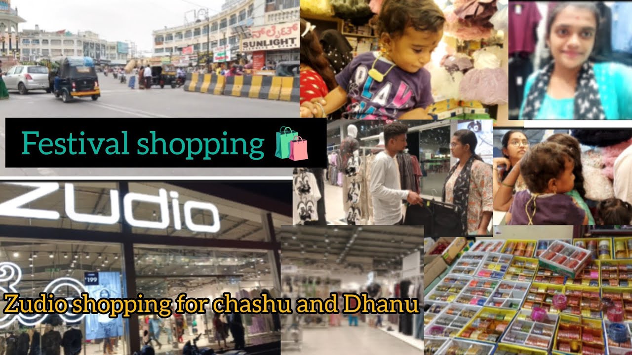 festival shopping 🛍️|| zudio shopping for chashu and Dhanu 😊#viralvideo ...