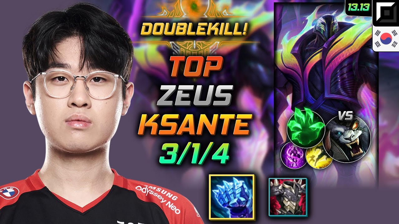 K'Sante Top Build Zeus Iceborn Gauntlet Grasp of the Undying - LOL KR ...