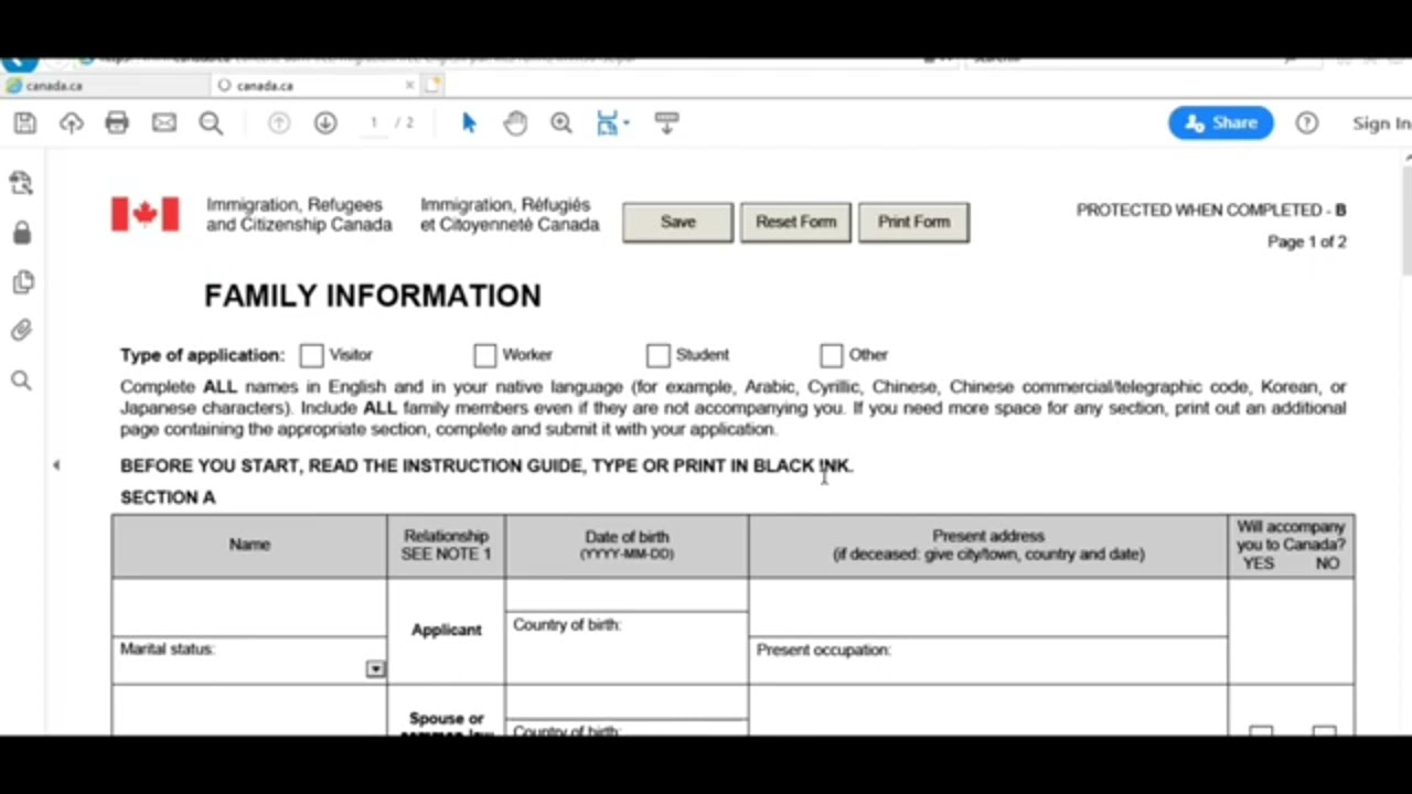 IMM 5645e Family Information Form Canada How to Fill Step by Step Full ...